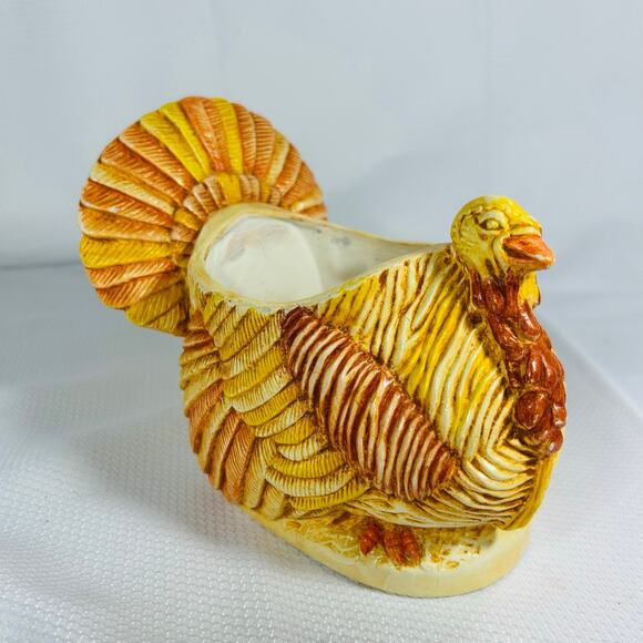 Unbranded | Other | Vintage Ceramic Turkey Planter Fall Thanksgiving ...